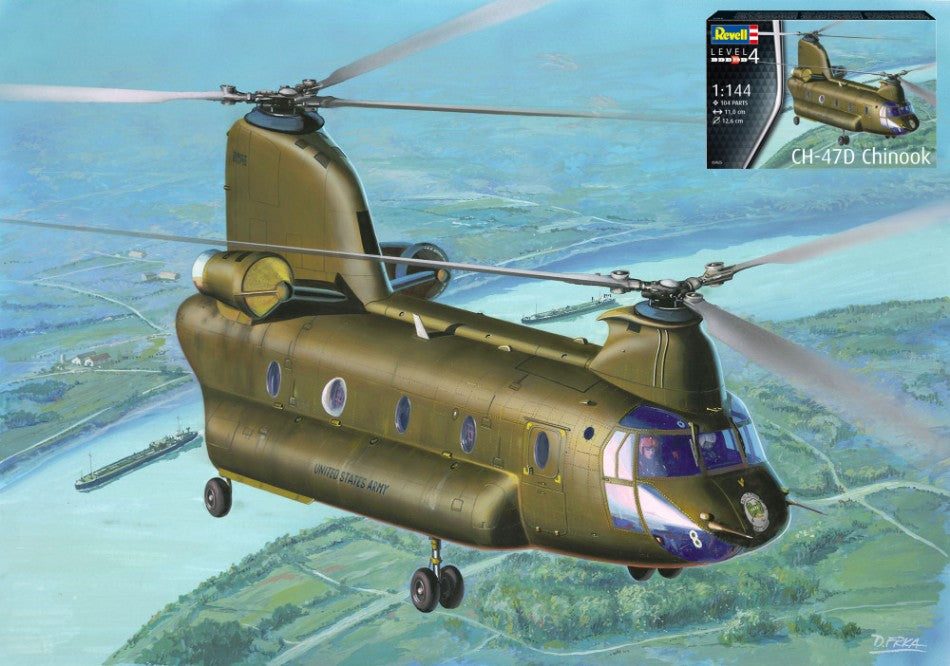 KIT DA MONTARE SCALA COMPATIBILE CON CH-47D CHINOOK KIT 1:144 REVELL R ...