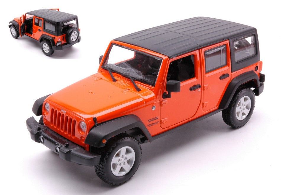 DIE CAST SCALE MODEL JEEP WRANGLER UNLIMITED 2015 ORANGE 1:24 MAISTO ...