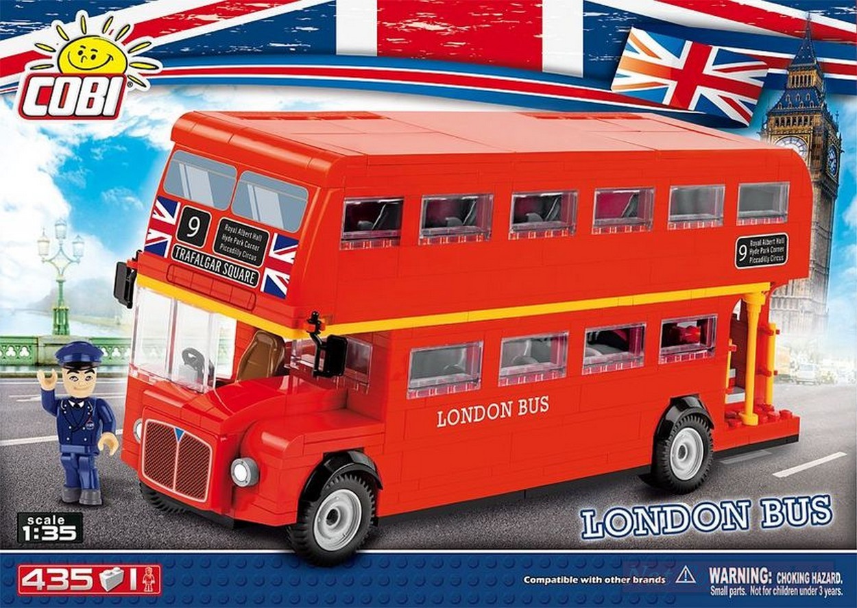 KIT DIE CAST SCALE MODEL IN SCALA DOUBLE DECKER RED BUS PCS 480 COBI ...