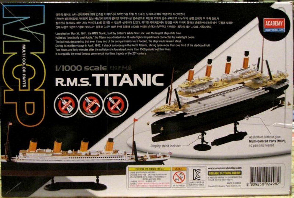 KIT DIE CAST SCALE MODEL IN SCALA RSM TITANIC KIT 1:1000 ACADEMY ...