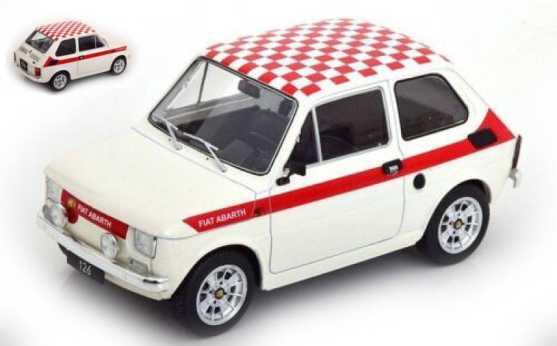 DIE CAST SCALE MODEL FIAT 126 ABARTH 1972 WHITE 1:18 MODELCARGROUP ...