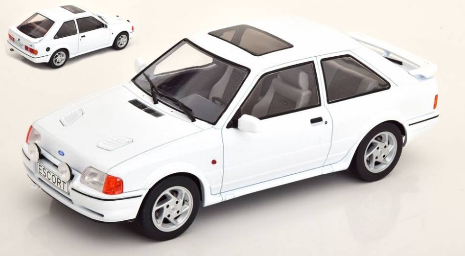 DIE CAST SCALE MODEL FORD ESCORT MK IV RS TURBO S2 1990 WHITE 1:18 ...