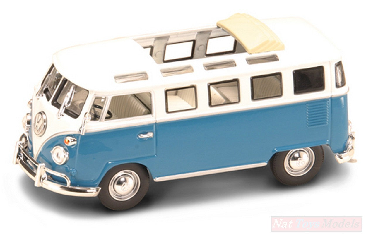 DIE CAST SCALE MODEL VW MICROBUS 1962 BLUE/WHITE 1:43 YAT MING ...